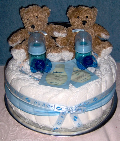 Twin Boys Diaper Cake Ideas Love This Method So There's No Rolled Up